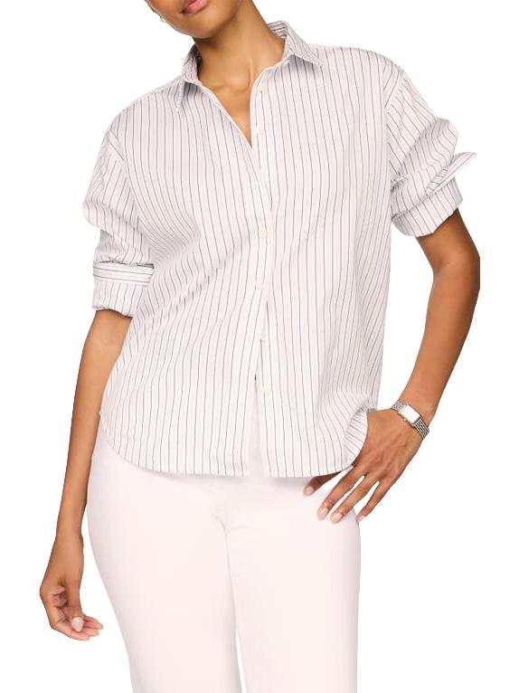 SPANX SPANX® Two-Tone Pinstripe Oversize Button-Front Shirt